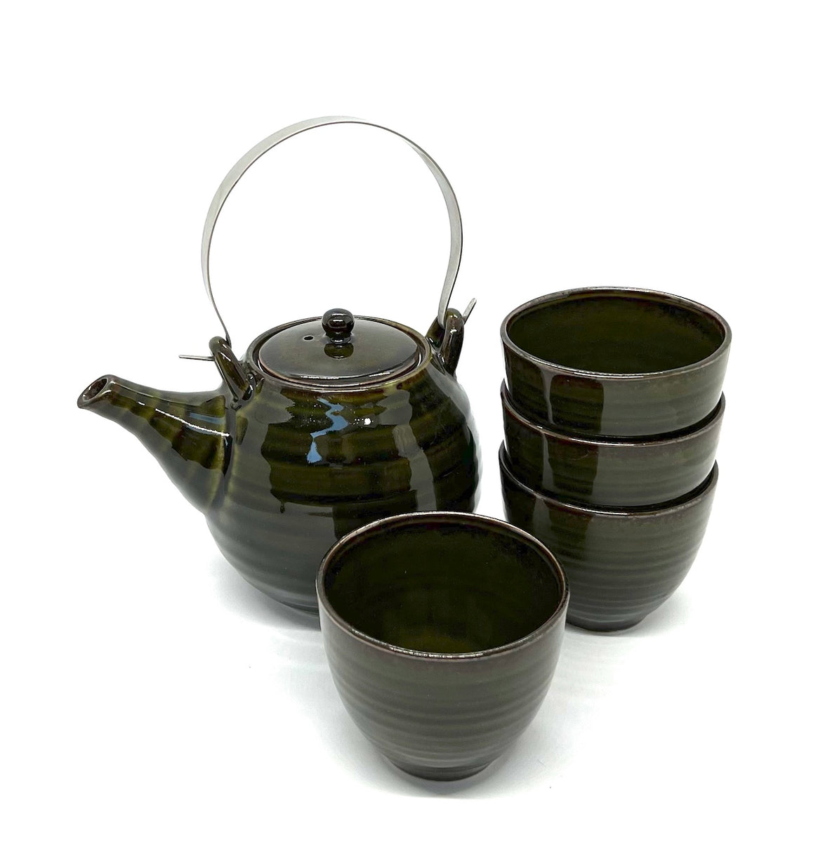 Dobin Teapot with Teacups Mino – Zen (450 ml) – MATSU KAZE TEA